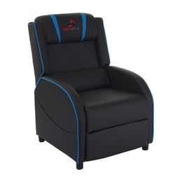 Fernsehsessel MCW-D68, Relaxsessel TV-Sessel Gaming-Sessel, Kunstleder ~ schwarz/blau