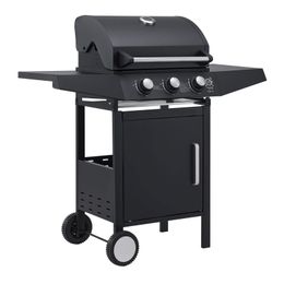 Juskys BBQ Gas-Grill Louisiana, 3 Brenner Grillrost, Deckel mit Thermometer