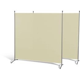 Grasekamp Doppelpack Stellwand 180x180 cm - beige - Paravent Raumteiler Trennwand Sichtschutz