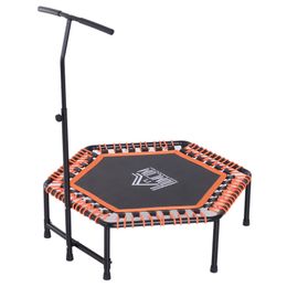 HOMCOM Fitness-Trampolin mit Haltegriff schwarz, orange 121,9 x 122-138 cm (ØxH)