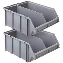 BRB 22789 Lagerbox 2er Set, 48 l mit Trennwand