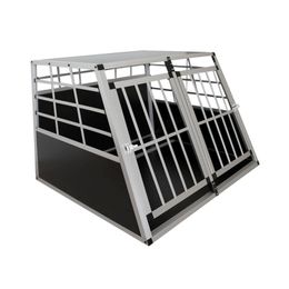 Juskys Alu Hundetransportbox XL - 96&times;90&times;71 cm verschlie&szlig;bar & pflegeleicht - Hundebox f&uuml;r Hunde