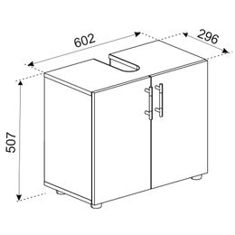 Vcm Holz Waschbeckenunterschrank Badschrank Ma&szlig;e: H. 51 x B. 60 x T. 30 cm 2 Dreht&uuml;r modernes Badezimmerm&ouml;bel - Flandu ll