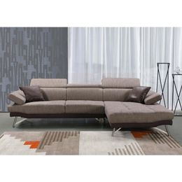 Sofa MCW-H92, Couch Ecksofa L-Form 3-Sitzer, Liegefläche 300cm ~ rechts, braun