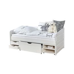 Ticaa Sofabett MINI Micki 80x160 Buche Weiß Komplett Set