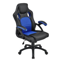 Juskys Racing Schreibtischstuhl Montreal ergonomisch B&uuml;rostuhl PC Gaming Stuhl &ndash; blau
