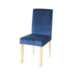 MCW Esszimmerstuhl Littau, Stuhl Küchenstuhl, Samt ~ petrol-blau, helle Beine