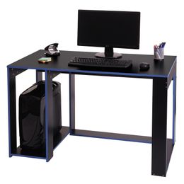 Schreibtisch MCW-J26, Computertisch B&uuml;rotisch, 120x60x76cm ~ schwarz-blau