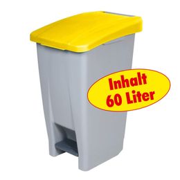 BRB Tret-Abfalleimer 60 Liter, gelb
