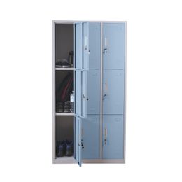 MCW Schlie&szlig;fach Preston T829, Schlie&szlig;fachschrank Wertfachschrank Spind, Metall 9 F&auml;cher, blau