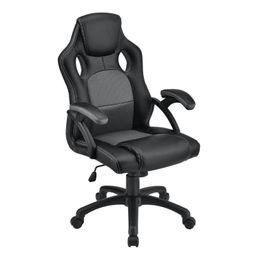 Juskys Racing Schreibtischstuhl Montreal ergonomisch B&uuml;rostuhl PC Gaming Stuhl &ndash; grau