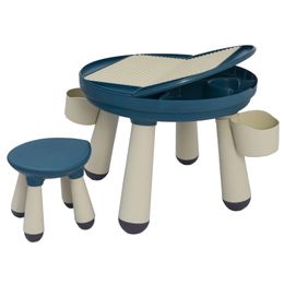 LittleTom 3-in-1 Kinder Spieltisch mit Platte für Bausteine - Kindertisch mit Stuhl