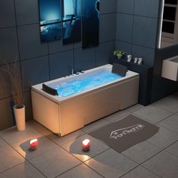 TroniTechnik&reg; Whirlpool Badewanne IOS 170cm x 75cm inkl. Sp&uuml;lfunktion, Hydromassage und Farblichtherapie, Sanit&auml;racryl