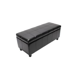 MCW Bank Sitzbank MIT Aufbewahrung Arezzo Leder + Kunstleder 112x45x45cm MVG-zertifiziert ~ schwarz