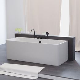 TroniTechnik&reg; Badewanne SARIA Ma&szlig;e ca. 170 x 80 x 58cm Wanne, inkl. schwarze Armatur - F&uuml;llmenge 195 Liter,Acryl, Siphon