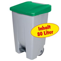 BRB Tret-Abfalleimer 80 Liter, gr&uuml;n