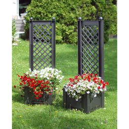 KHW Pflanzkasten mit Spalier 43 cm - 2er-Set, anthrazit