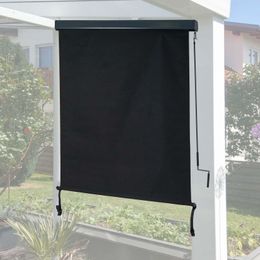 Vertikalmarkise MCW-F42, Senkrechtmarkise Sichtschutz Au&szlig;enrollo Rollo, UV-Schutz 50 Stoff ~ 250x140cm, schwarz