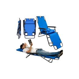 AMANKA Liegestuhl Campingliege Gartenliege Sonnenliege Liege 178 cm +Auflage Strandliege