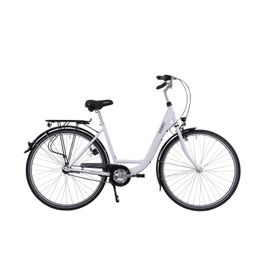 Hawk City Wave Premium White Damen 28 Zoll - Fahrrad mit 3-Gang Shimano Nabenschaltung, Beleuchtung & Ergogriffen