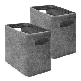 DuneDesign 2x FILZ Toilettenpapier Aufbewahrung - Set für 8 Klorollen Aufbewahrungsbox Bad