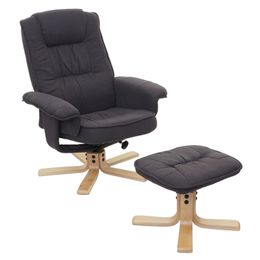 MCW Relaxsessel H56, Fernsehsessel TV-Sessel mit Hocker, Stoff/Textil, MVG-zertifiziert ~ dunkelgrau