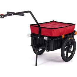 SAMAX Lastenanh&auml;nger / Fahrradanh&auml;nger f&uuml;r 60 Kg / 70 Liter mit Kupplung in Rot