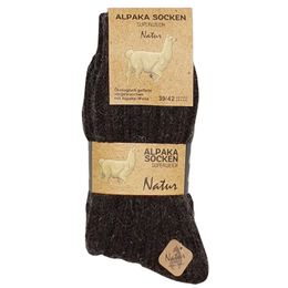 Cotton Prime® 4 Paar Woll-Stricksocken mit ALPAKA Unisex Alpakasocken