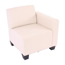 MCW Modular Seitenteil rechts, Sessel mit Armlehne Moncalieri, Kunstleder ~ creme
