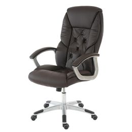 MCW Profi-Bürostuhl H42 XXL, Chefsessel Drehstuhl, 150kg belastbar Kunstleder ~ braun