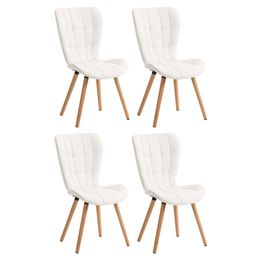 CLP 4er Set Esszimmerstuhl Elda Mit Polsterung Und Kunstlederbezug I Lehnst&uuml;hle I Polsterst&uuml;hle