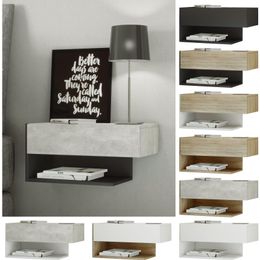 Vcm Holz Wandschublade Nachtschrank Wandboard Schublade Konsole Nachttisch Dormal XL