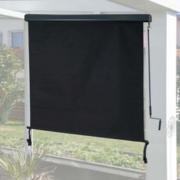 Vertikalmarkise MCW-F42, Senkrechtmarkise Sichtschutz Außenrollo Rollo, UV-Schutz 50 Stoff ~ 250x180cm, schwarz