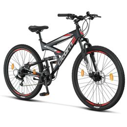 Licorne Bike Strong 2D Premium Mountainbike in 26, 27,5 und 29 Zoll - Fahrrad für Jungen, Mädchen, Damen und Herren - Scheibenbremse vorne und hinten - Shimano 21 Gang-Schaltung -