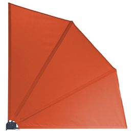 Grasekamp Sichtschutz Fächer Premium 140x140cm Orange Balkon Trennwand