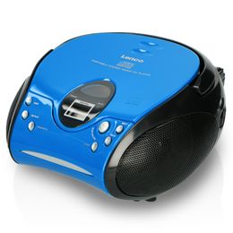 Lenco SCD-24 Blue/Black - Tragbares FM-Radio mit CD-Player - Kopfhöreranschluß - Blau/Schwarz