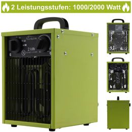TroniTechnik&reg; TT-EIH-152 Heizger&auml;t Heizl&uuml;fter Heizung 2.000 Watt, Tragegriff, Stahl, stufenloses Thermostat, 2 Heizstufen