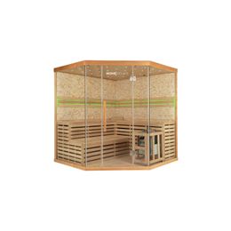 Home Deluxe Traditionelle Sauna SKYLINE BIG - XL mit Kunststeinwand