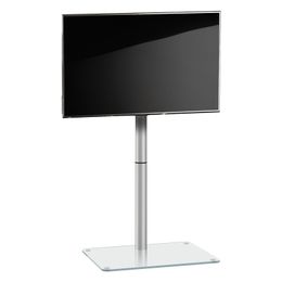 Vcm TV Standfu&szlig; schwenkbar mit Zwischenboden Aluminium St&auml;nder f&uuml;r Fernseher 26-70 Zoll bis 40 kg ESG-Sicherheitsglas Ma&szlig;e ca. H. 100 x B. 60 x T. 45 cm bis VESA 400x400 TV M&ouml;bel Alani