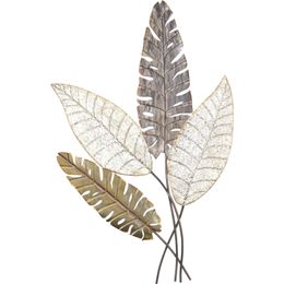 m&ouml;bel direkt online Wanddekoration "Bl&auml;tter" antik gold, silber, graumetallic lackiert