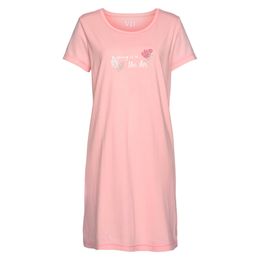 Vivance Nachthemd Damen Gr&ouml;&szlig;e S/M gr&uuml;n / pink / altrosa / wei&szlig;