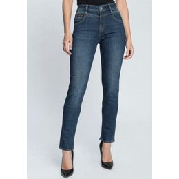 Herrlicher Slim-fit-Jeans PEPPY SLIM RECYCLED DENIM Normal Waist Recycled Polyester, blau