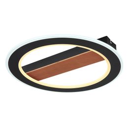 Globo MATTIA Deckenleuchte LED Holz dunkel, Schwarz, 1-flammig