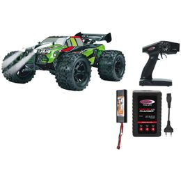 Jamara RC-Monstertruck Akron Monstertruck BL 4WD, 1:10, 2,4 GHz, Wheelybar, grün|schwarz