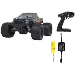 Jamara RC-Monstertruck Skull Monstertruck 4WD, 1:10, 2,4 GHz, blau|grau|rot|schwarz