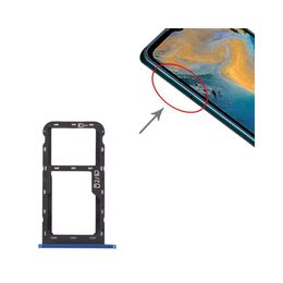 Wigento Dual SIM Karten Halter Adapter Blau für ZTE Blade A51 Ersatzteil Smartphone-Adapter