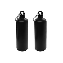 HAC24 Trinkflasche 2x Alu Wasserflasche Sportflasche Fahrradflasche Aluflasche