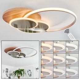hofstein Blandford Deckenleuchte LED Naturfarben, Nickel-Matt, Silber, 1-flammig, Fernbedienung