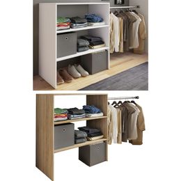 Vcm Holz Kleiderschrank offener Schrank begehbarer Kleiderregal Raumwunder mit Kleiderstange Ma&szlig;e ca. B. 90 x H. 100 x T. 50 cm - Dacho ll