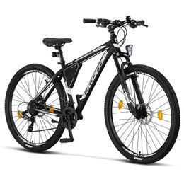 Licorne Bike Effect Premium Mountainbike in 26, 27,5 und 29 Zoll - Fahrrad f&uuml;r Jungen, M&auml;dchen, Herren und Damen - Shimano 21 Gang-Schaltung - Herrenrad Farbe:Schwarz/Wei&szlig; (2xDisc-Bremse);Zoll:29.00